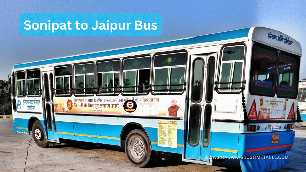 Sonipat to Jaipur Bus Time Table